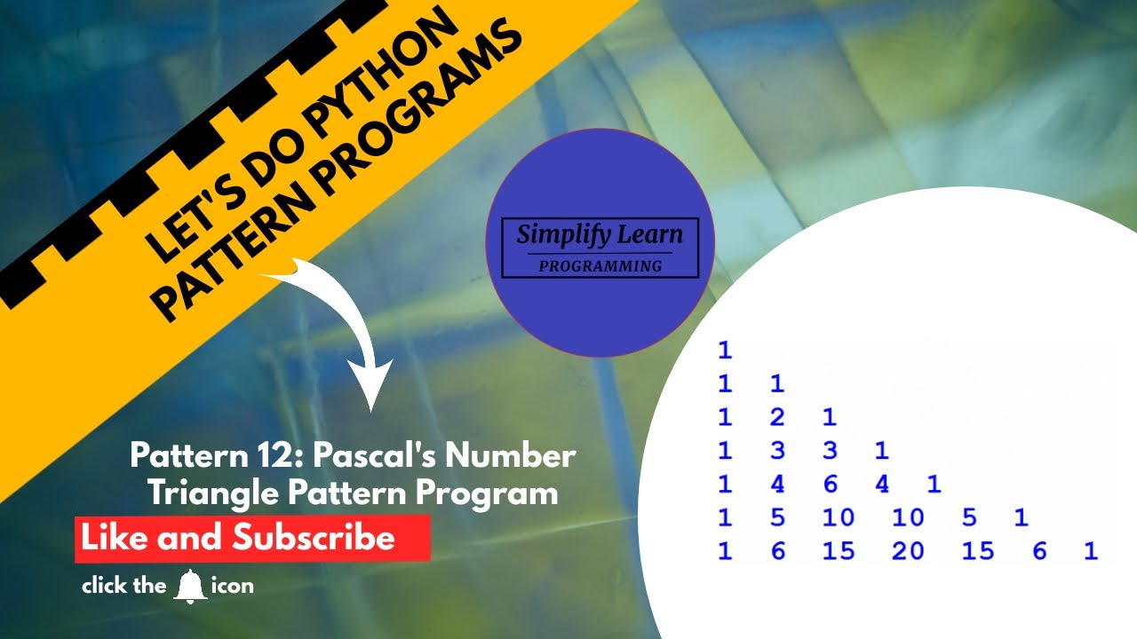 How To Create Pascal's Number Triangle Pattern Program (Python Program)