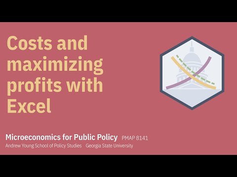 PMAP 8141 • Example: Costs + profit maximization with Excel