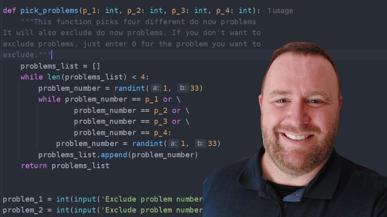Python - selecting 4 random numbers