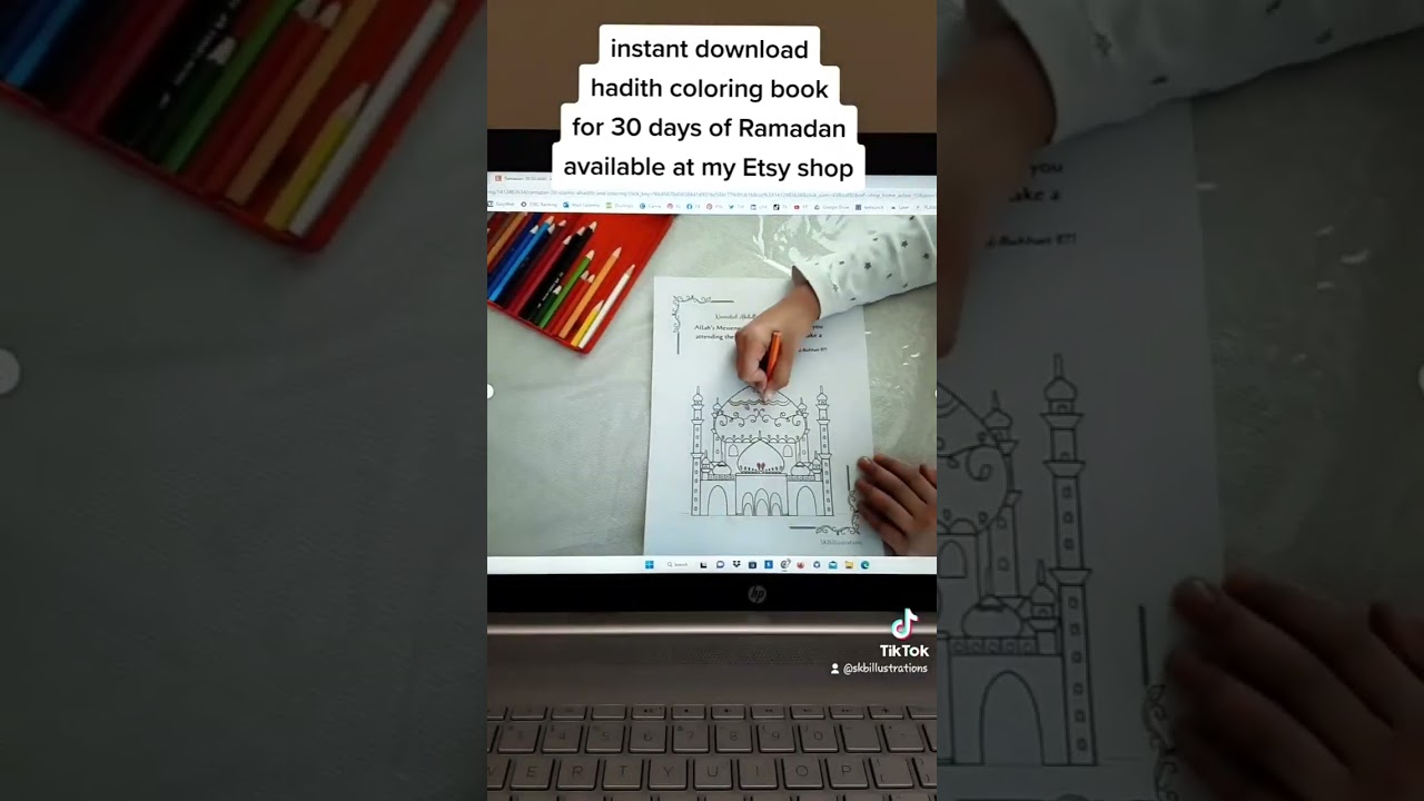 Instant download Ramadan activity for kids. Hadith coloring book with Islamic ahadith.