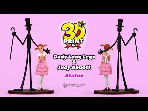 3D file Dady Long Legs and Judy Abbott 3D model 3D printable sculpture ...