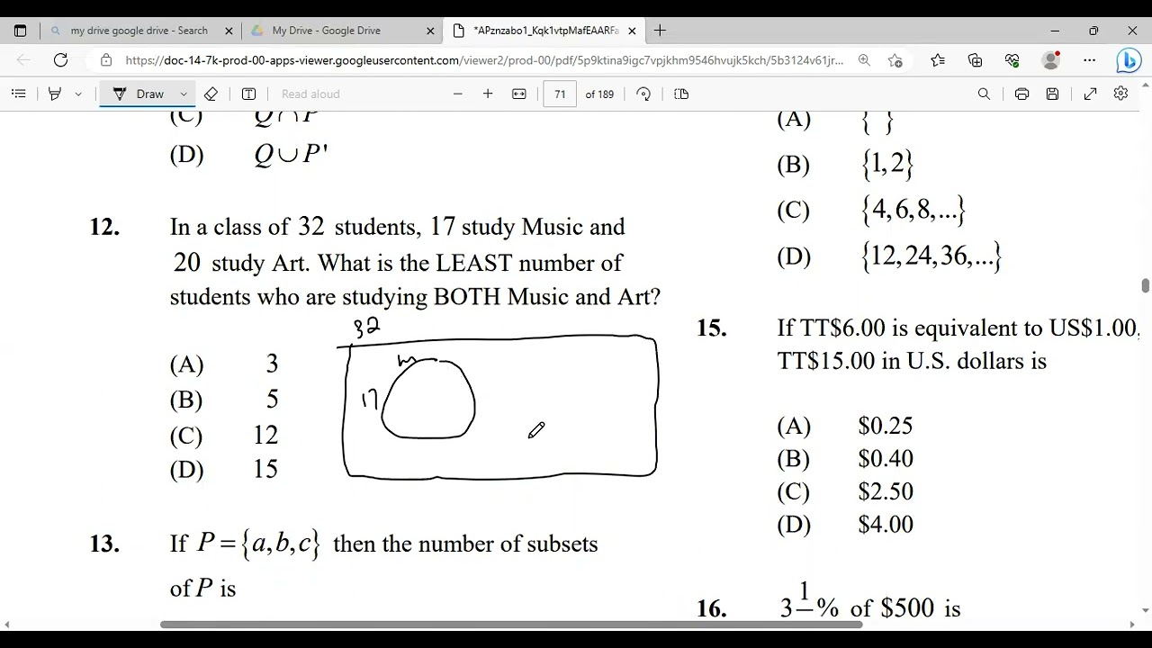 CXC MATHS PAPER 1 2023