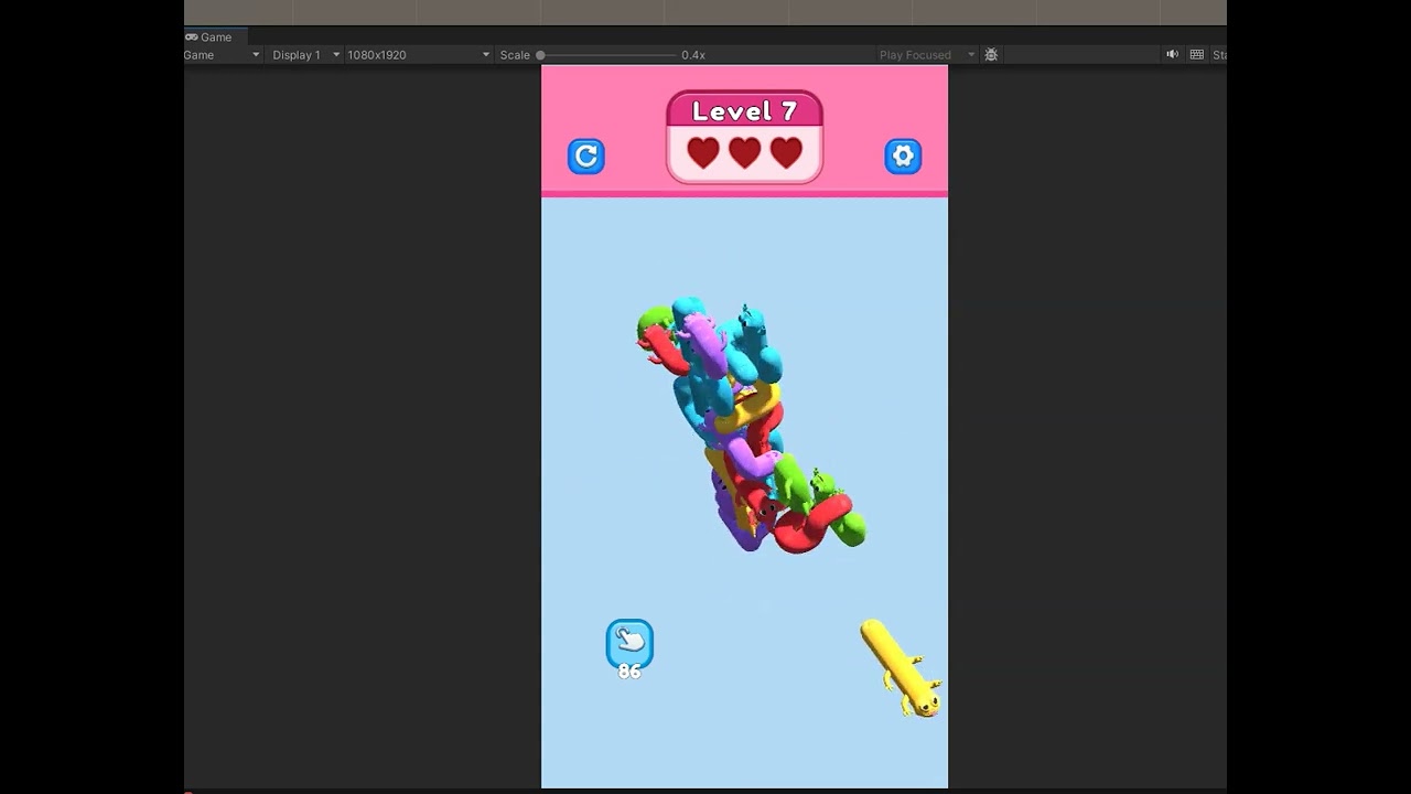 Worm Stack: Tap Away Puzzle Unity Game Source Code #unity #unity3d #unitydev #unitydeveloper
