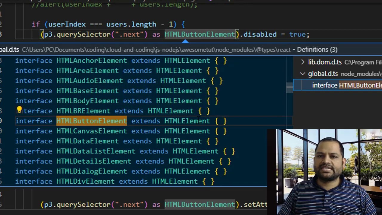 Property 'disabled' does not exist on type 'Element' ts  | error in react typescript