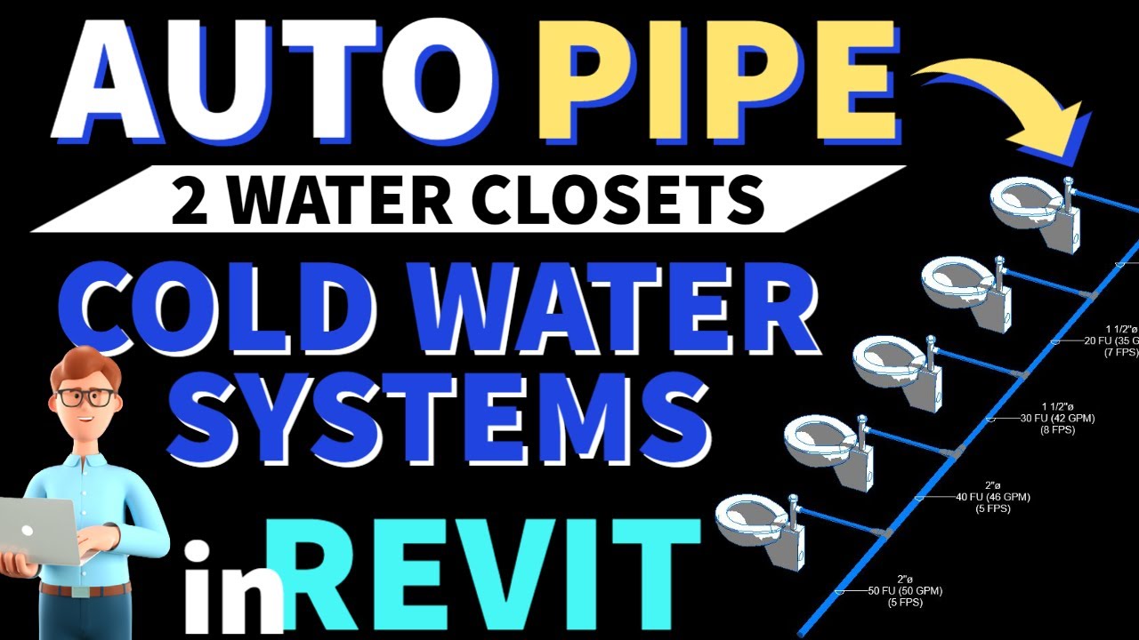 How to *Auto Size and Route*  Pipe to Water Closets in Revit MEP