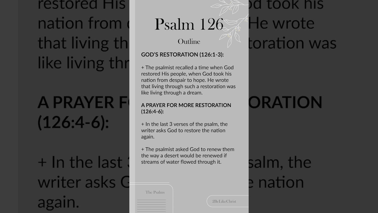 Psalm 126 Explained in 1 Minute... #biblestudy #bibleforbeginners #psalms  #easybiblestudy