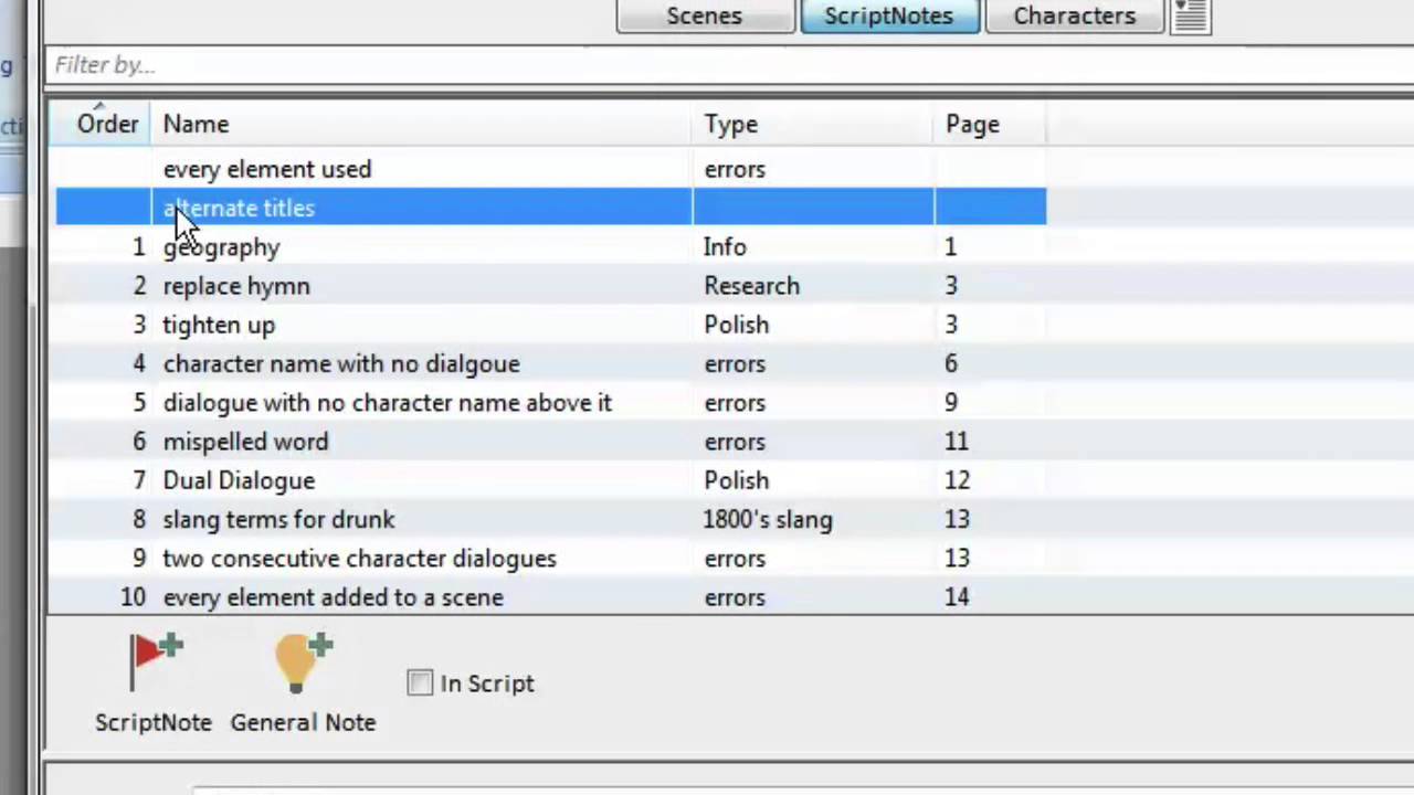 Final Draft 9 for Windows | ScriptNotes Navigator Tutorial