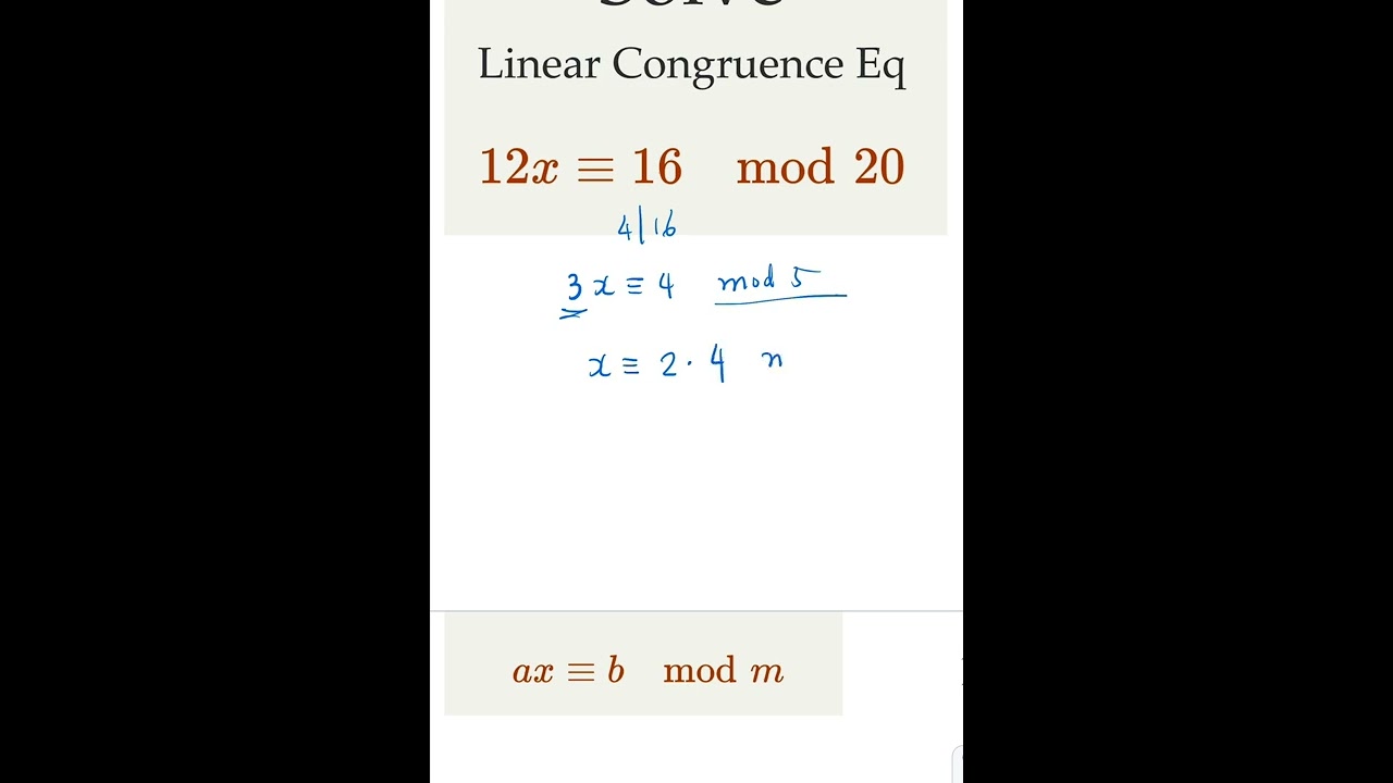 Solving Linear Congruence: A Simple Example!