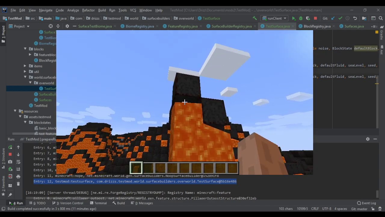 1.14.4 Minecraft Modding Tutorial - Surface Builder Creation