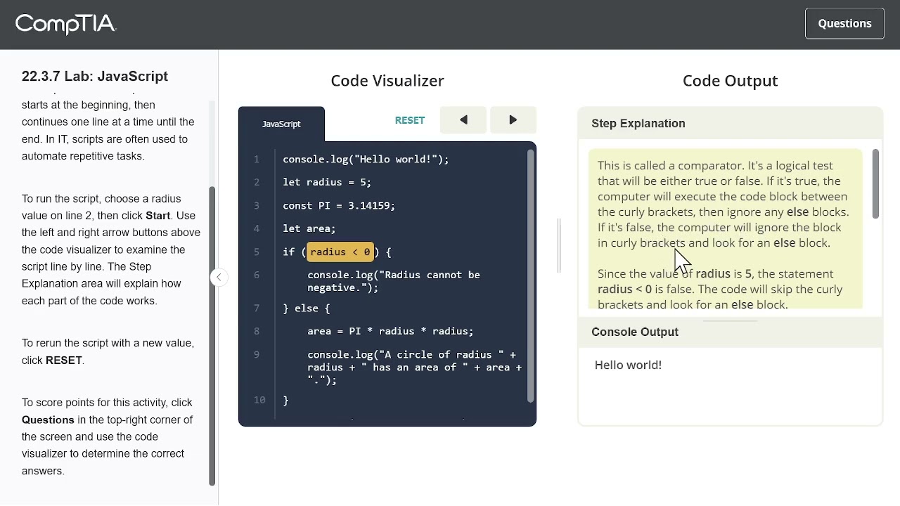 Lab: JavaScript 22.3.7