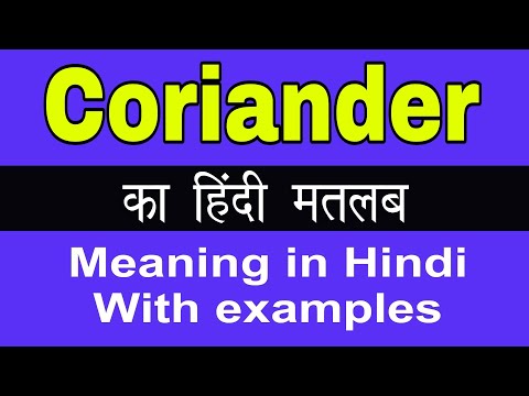 Coriander Meaning in Hindi/Coriander ka Matlab kya Hota hai