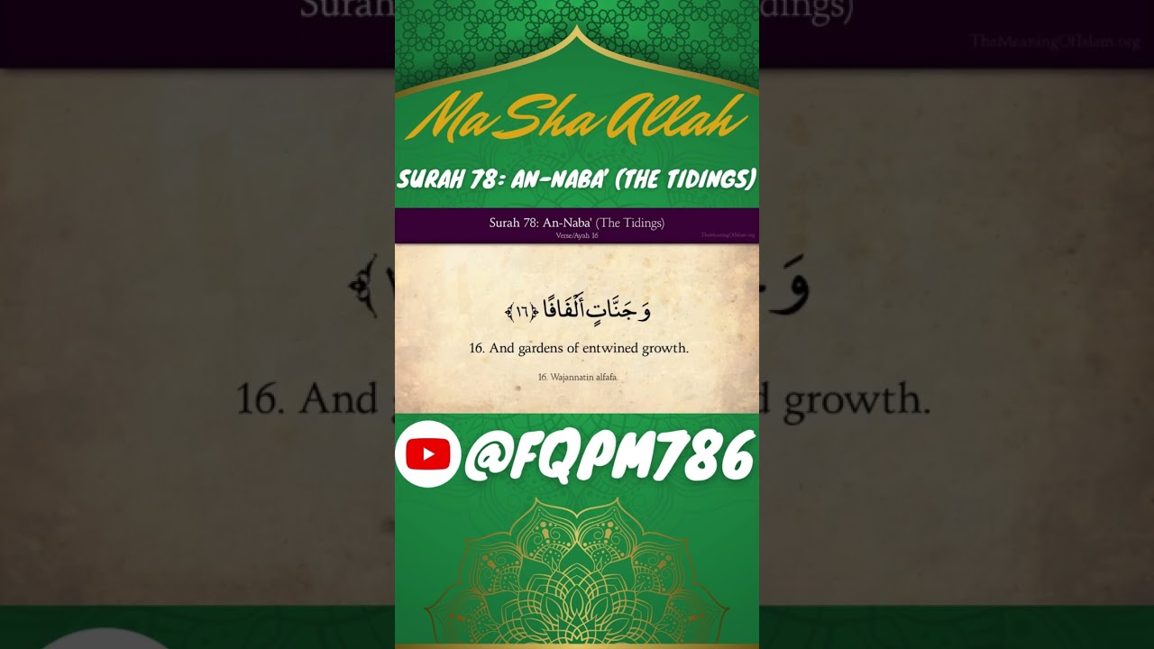 Surah 78 An Naba The Tidings Faizaan Qureshi BOTH ARABIC AND ENGLISH