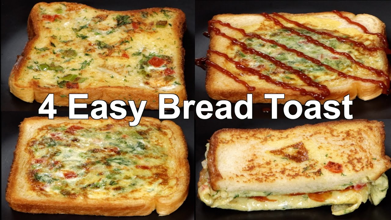 Just 5 minutes 4 simple and delicious toast recipe | Egg toast | Bread Omelette Toast