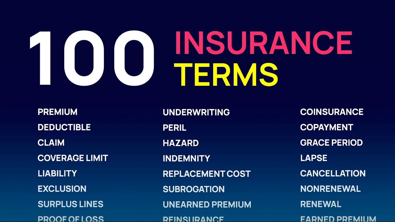 100 Insurance Terms You NEED to Know to Pass Your Exam!