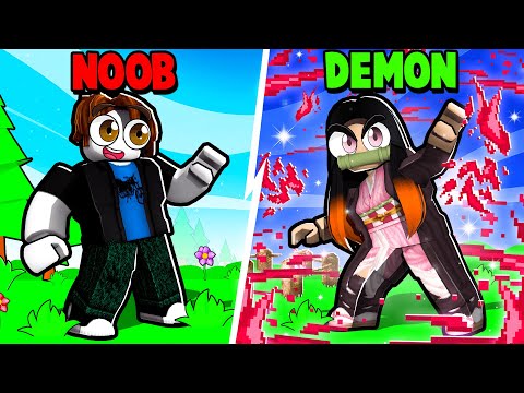 Going from Noob to DEMON NEZUKO in Demonfall Roblox...