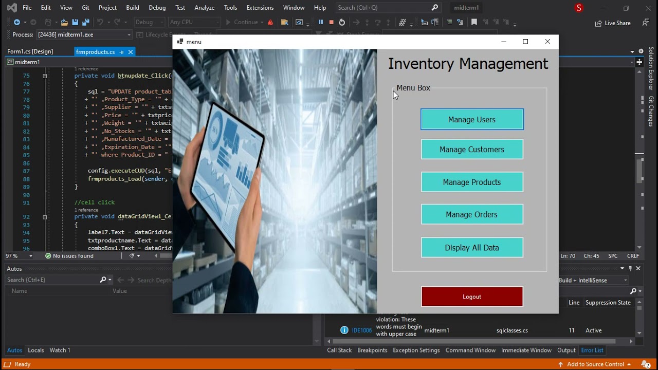 Inventory Management System Object Oriented Programming