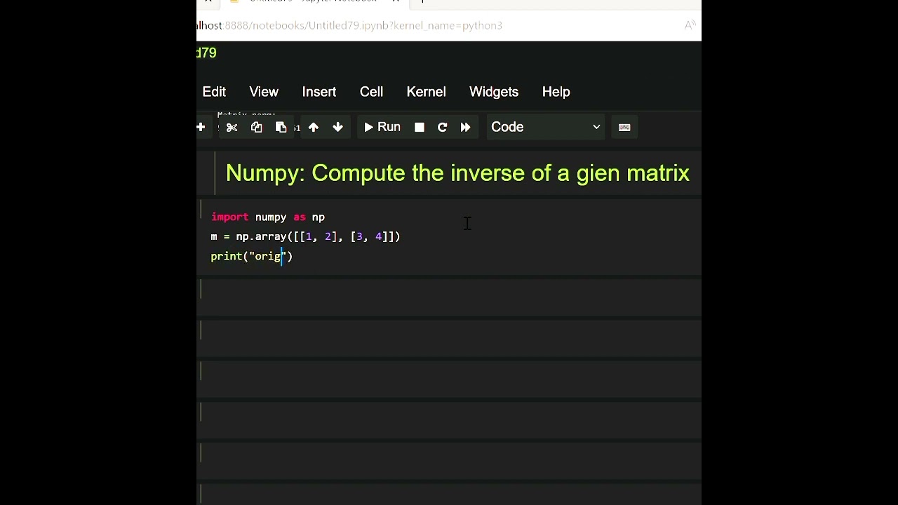 #python #numpy compute the inverse of giene matrix