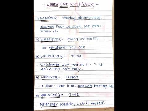 Words end with Ever #english #grammar