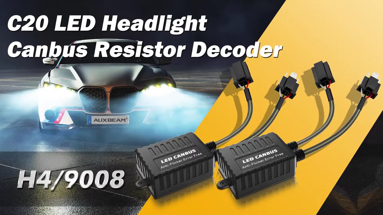 How to Connect H4/9003 C20-Model Decoder-Pro Enhanced LED Headlight Bulbs CANBUS Decoder