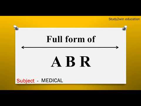 ABR ka full form | Full form of in English | Subject - MEDICAL