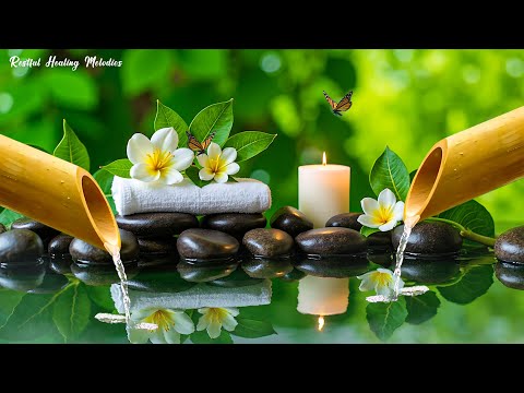 Soothing Spa Piano Music 🌿 Relaxing Sleep Music & Nature Sounds, Bamboo Water Fountain, Calm Music