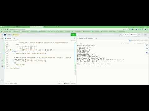 Added Exponentiation And Roots To My Python Calculatorn(Replit)