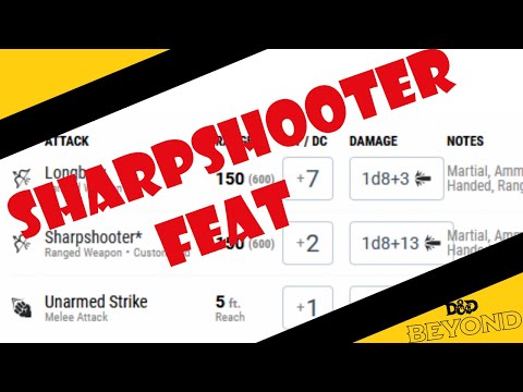 D&D Beyond | Sharpshooter // Great weapon master feat