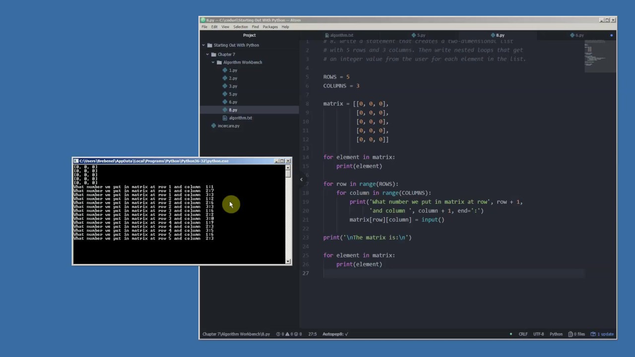 Chapter 7 Algorithm Workbench # 8