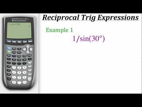 Ti Calc Reciprocal Trig Expressions