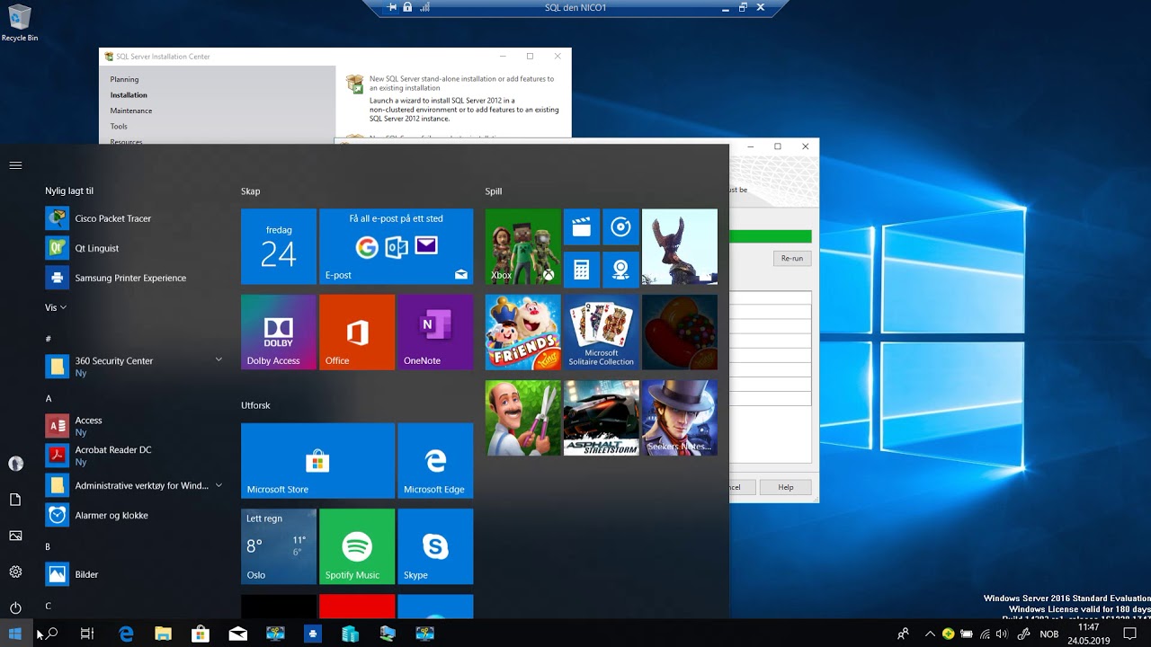 instal SQL server on Hyper-v