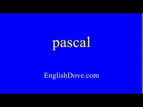 How to pronounce pascal in American English.