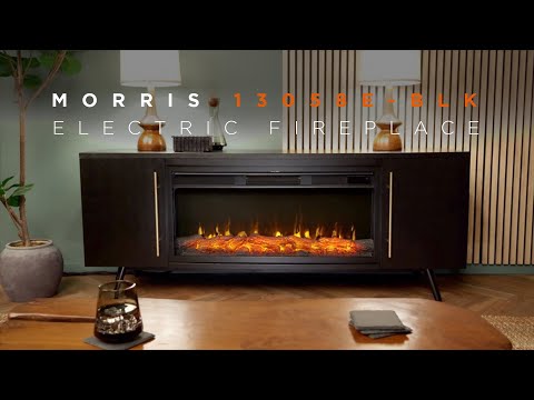 Morris Black Landscape Electric Fireplace TV Stand