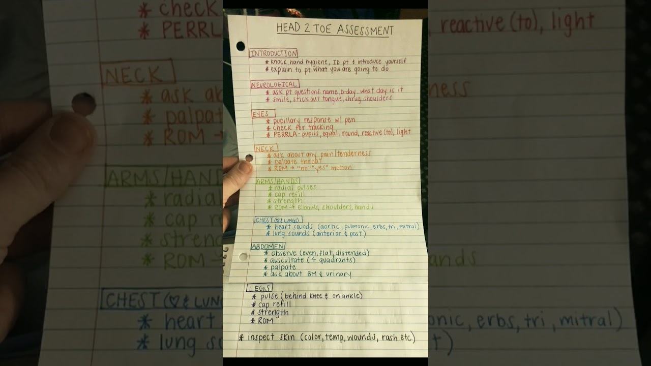 head to toe examination 👩‍⚕️