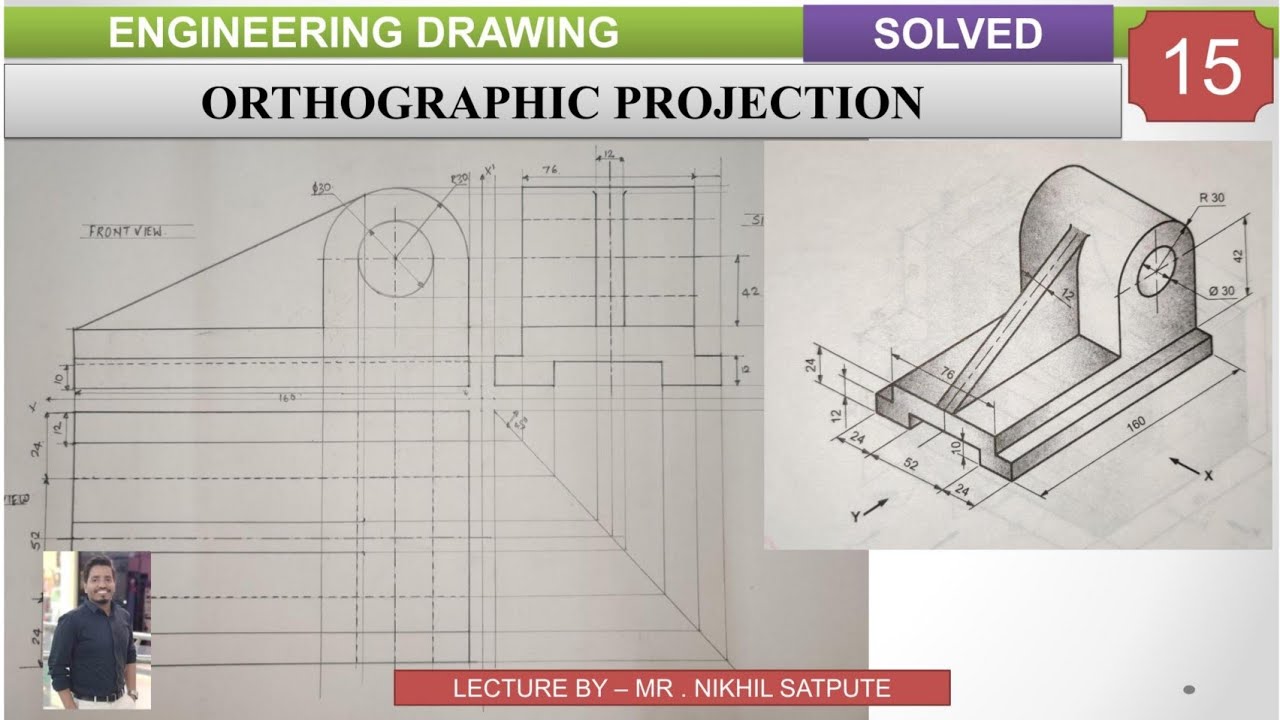 Engineering Drawing | Orthographic Projections Problem 15 | Learn with Nikhil