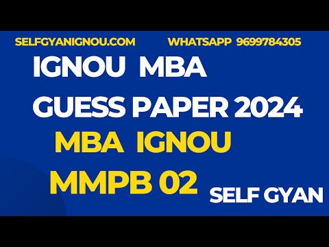 MMPB 02 MBA BANKING AND FINANCE Ignou Important Questions Self Gyan 2024