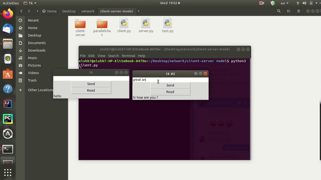 client server networking chat with gui in python using socket