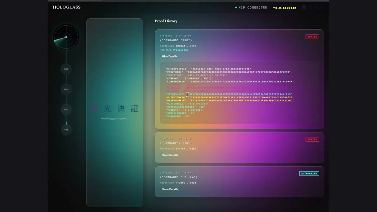 Hologlass Pre-Alpha Demo (Hedera Apex Hackathon March 2026)