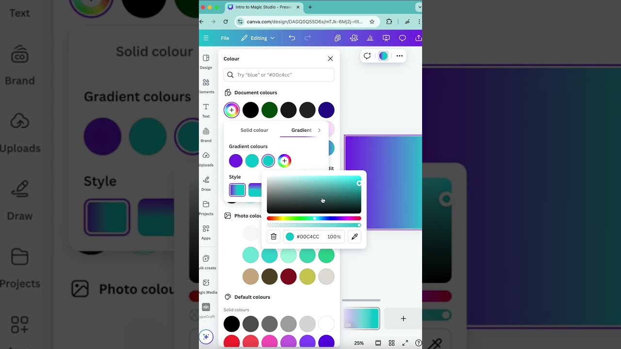 Editing A Gradient #canva  #canvatips #canvatutorial #canvaapp