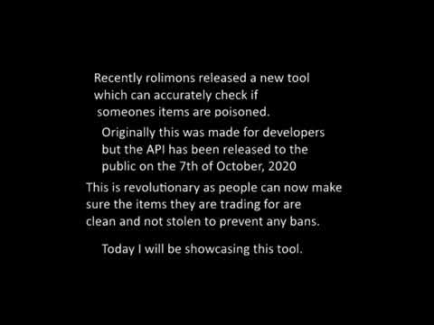 Rolimons Item Status (Check if your item is clean) 2021