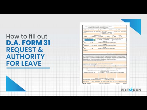 How to Fill Out DA-31 Form (Request and Authority for Leave) Online | PDFRun