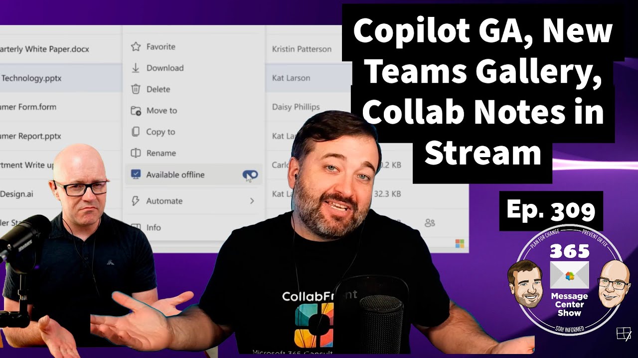 New Teams Meeting Gallery & Copilot Availability in 365 Center