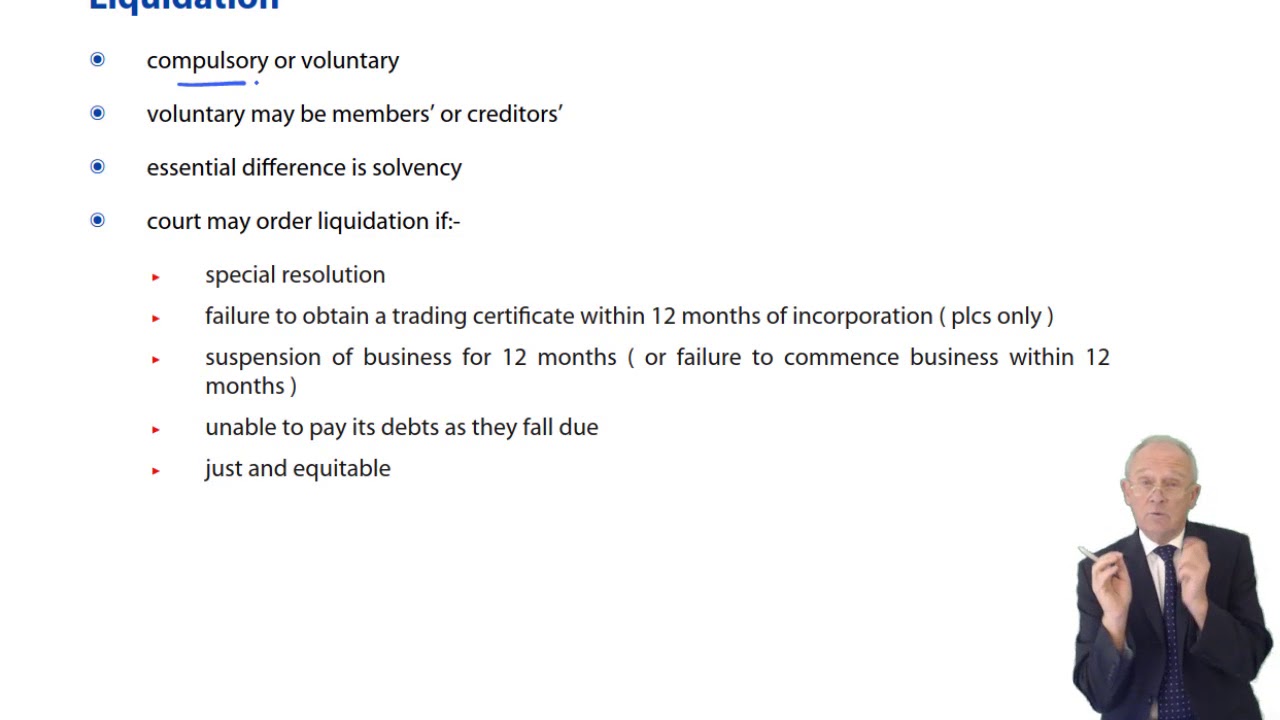 ACCA F4 Global - Company Law: Liquidations