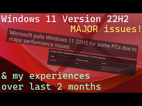 Windows 11 22H2 performance issues confirmed & my experiences