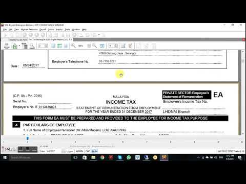 SQL PAYROLL | EA & E FORM | IPOHONLINE