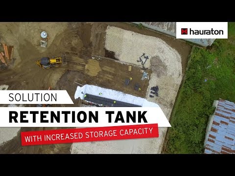 How to increase the storage capacity of the retention tank using a drainage system?
