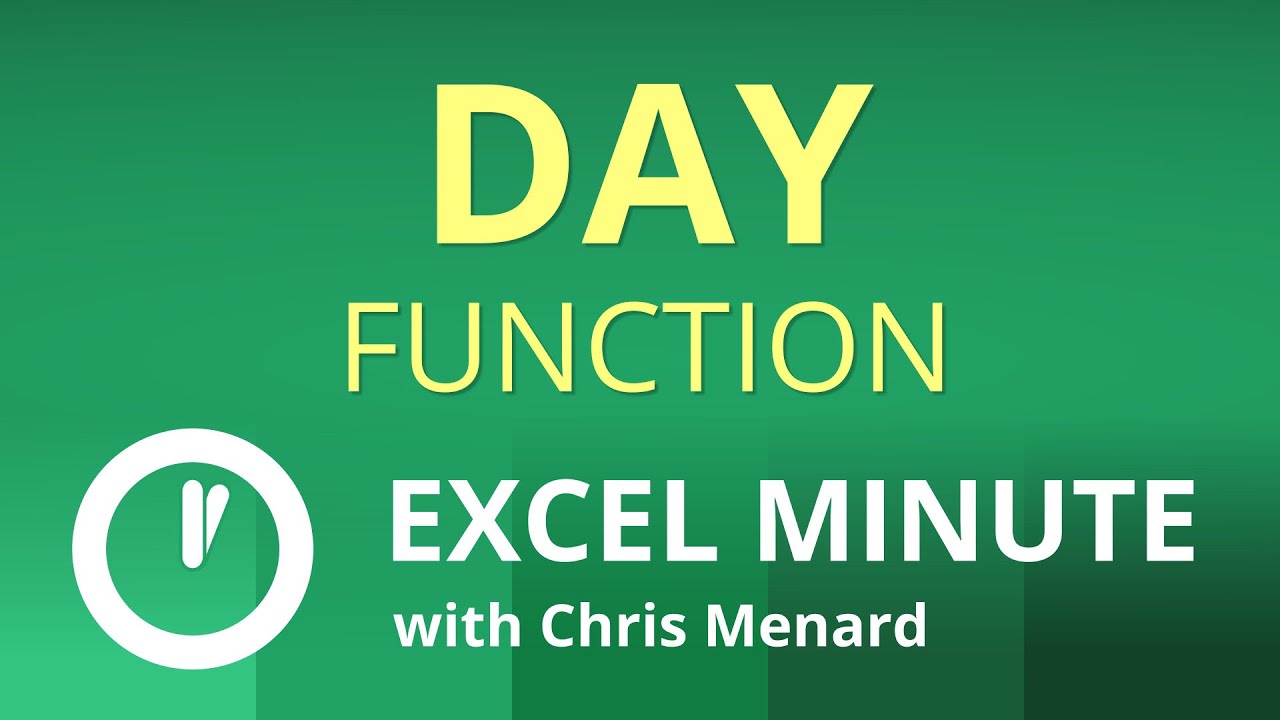 Excel DAY function |  Excel One Minute Functions Explained