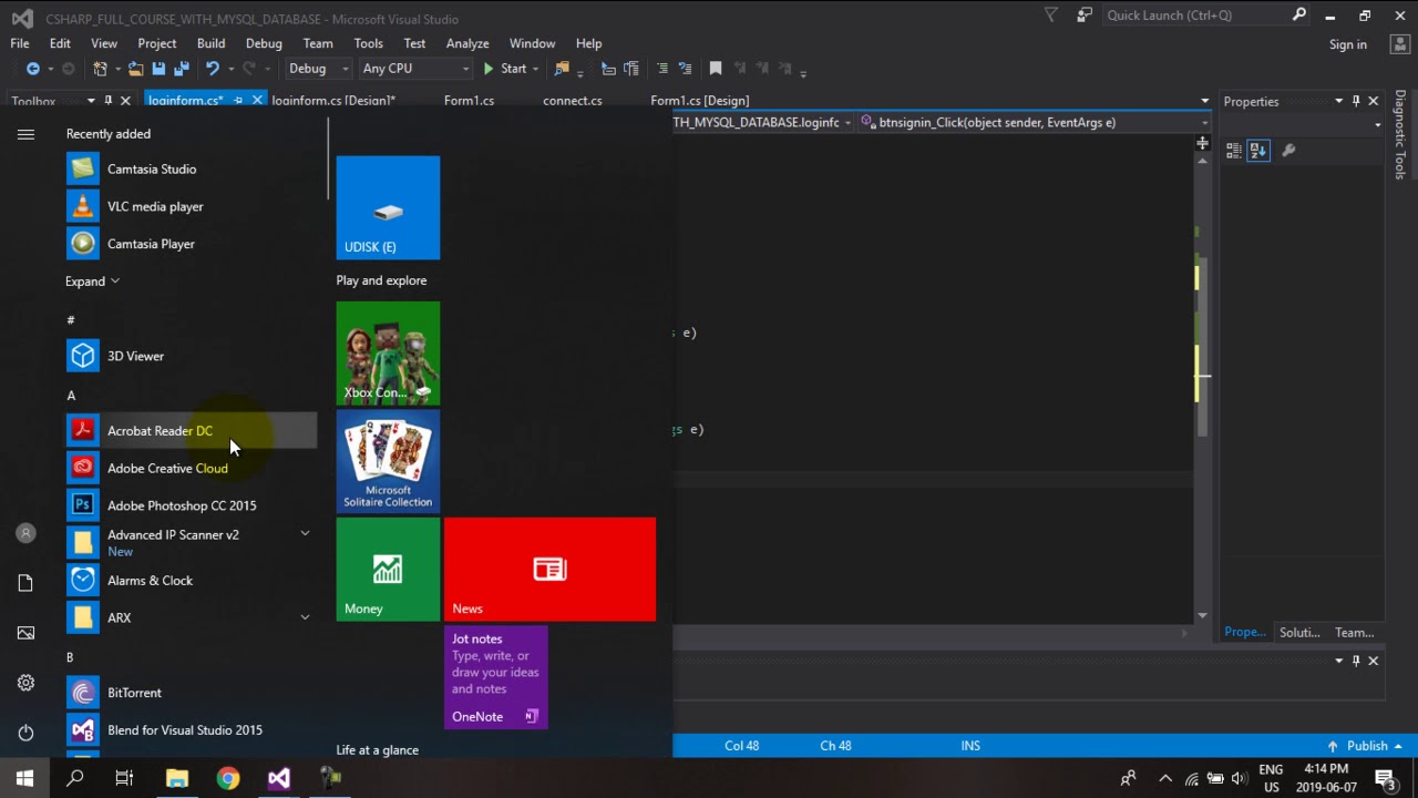 C# Full Course With MySql Database Part 2(Create LogIn Form).