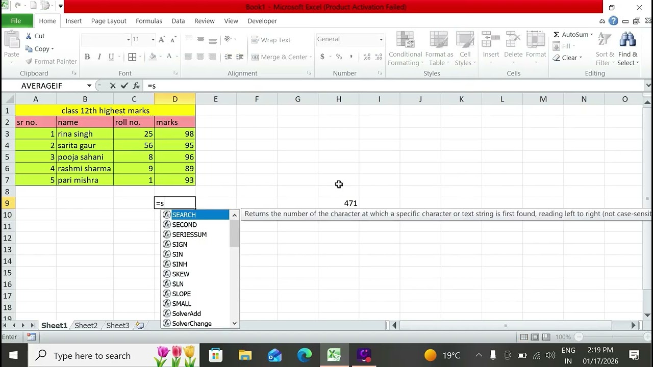 Newtons Computer Classes  excel basic to advance formula lec1