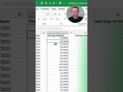 The Sequence Formula For Listing The First And Last Days Of The Month In Excel