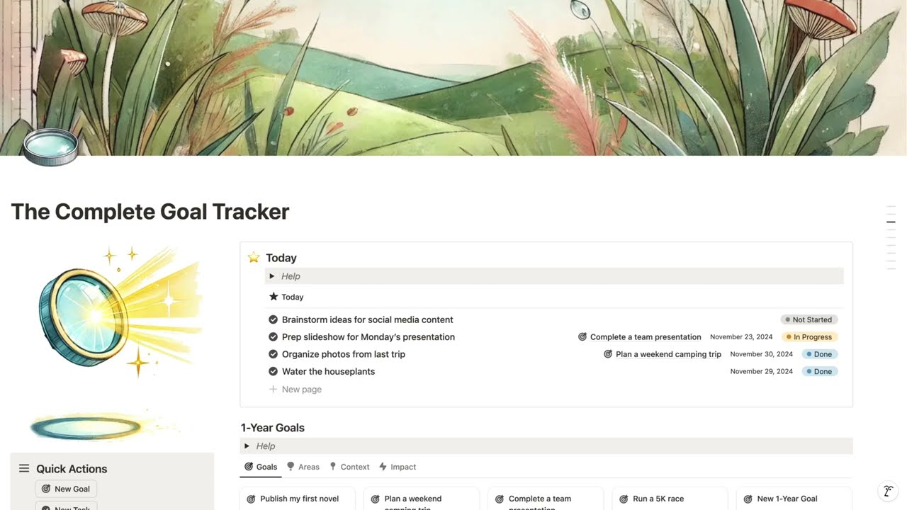 The Complete Goal Tracker (Notion Template)